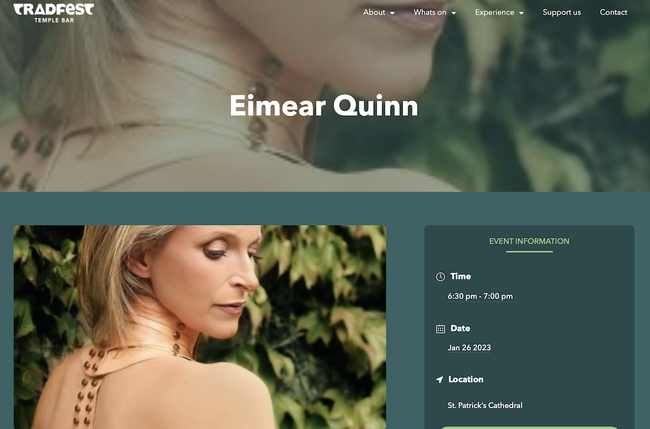 DUBLIN, St Patrick’s Cathedral : Eimear Quinn at the Temple Bar TRADFEST – Eimear Quinn
